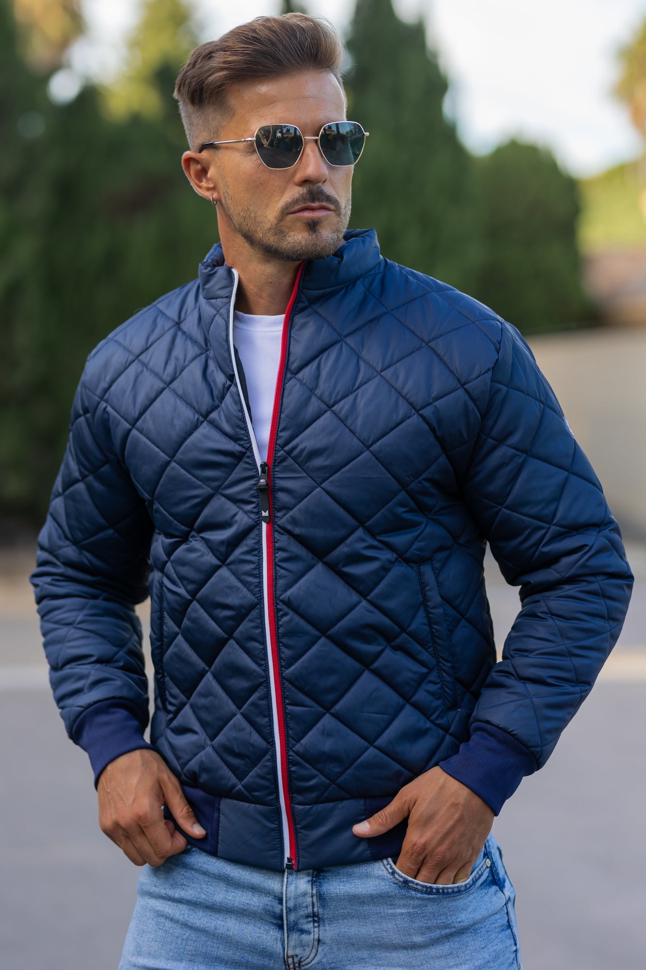 Holiday Special Quilted Puffer Jacket - Navy
